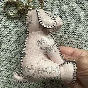 MCM | Bags | Mcm Pink Dog Leather Bag Charm Keychain New | Poshmark